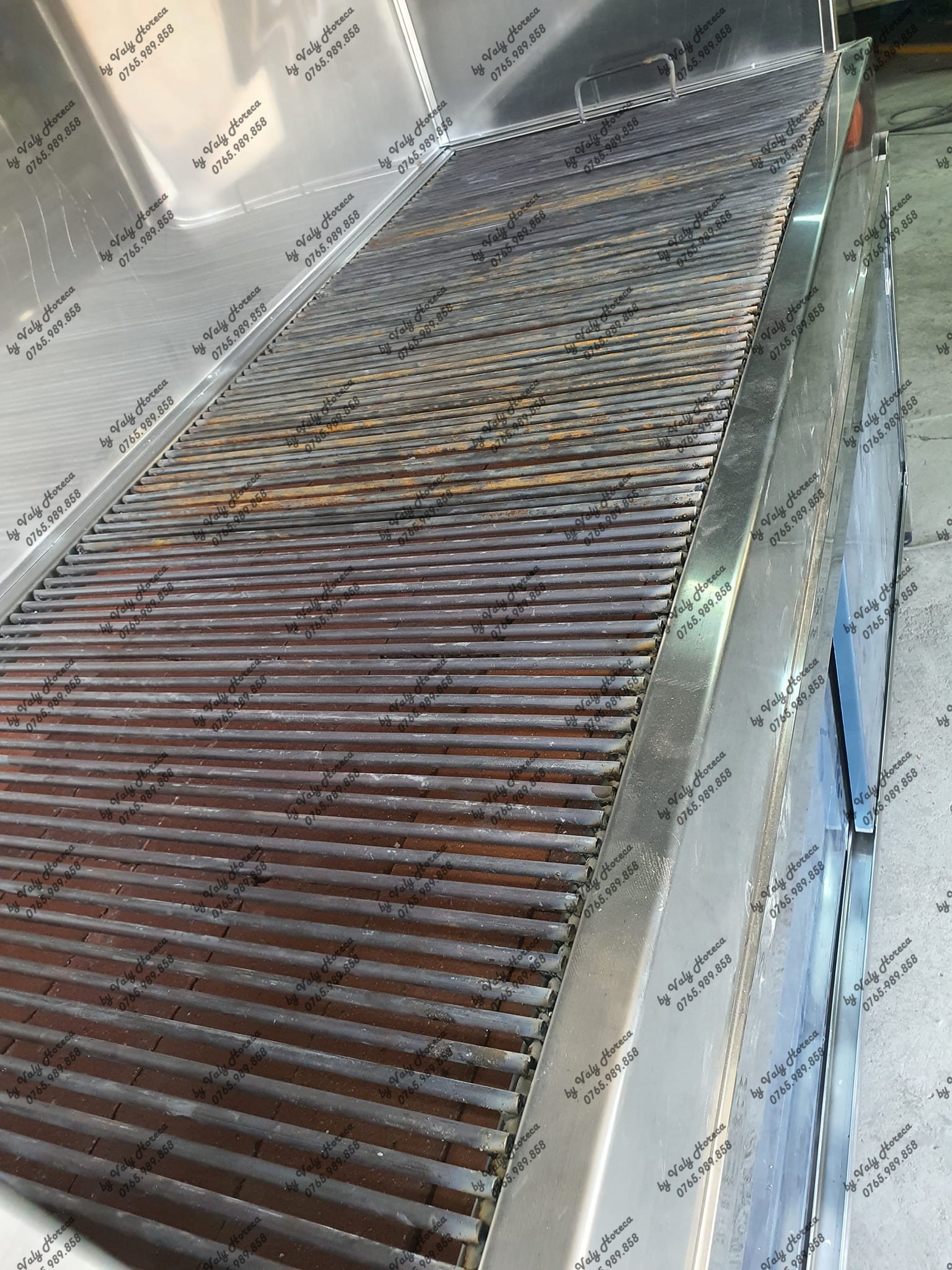 Gratar inox pe carbuni cu samota,hota si dulap 1700x700x1800mm ...