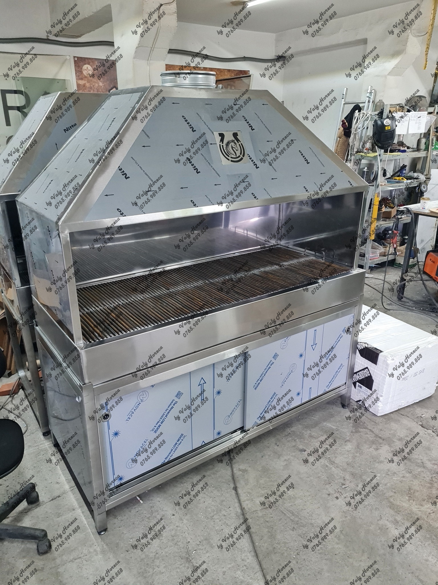 Gratar inox cu hota si dulap 1600x700x1800mm, grilaj din fier - Atelier ...